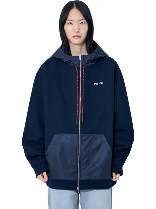 Miu Miu Zip Up Hoodie - Blue