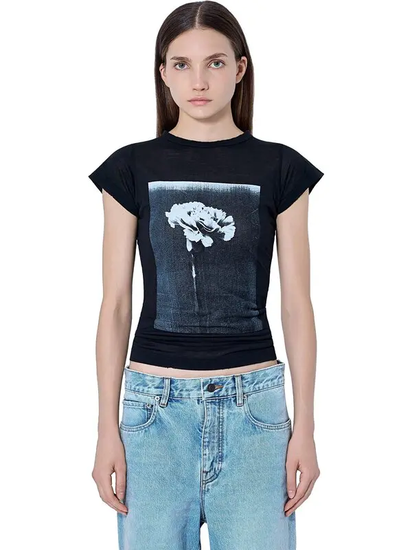 Balenciaga Graphic Print T-shirt - Black