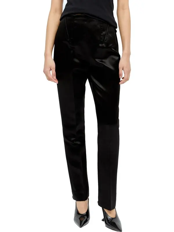 Sportmax Satin Tailored Pants - Black