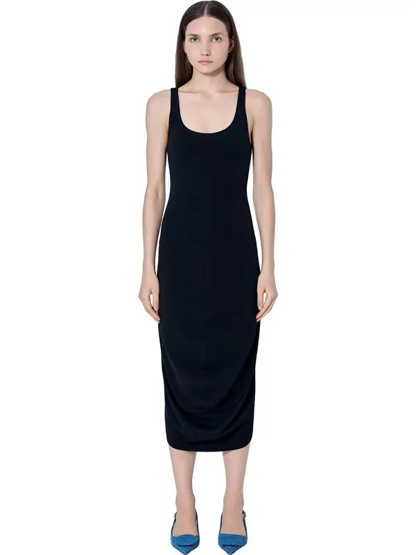 Jacquemus La Regata Draped Midi Dress - Black