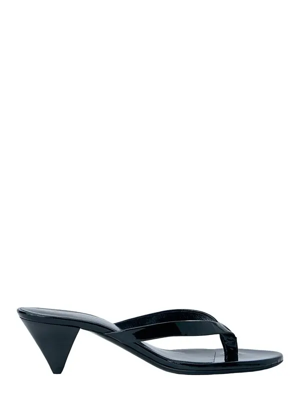 JUDE Rooty Leather Thong Sandals - Black