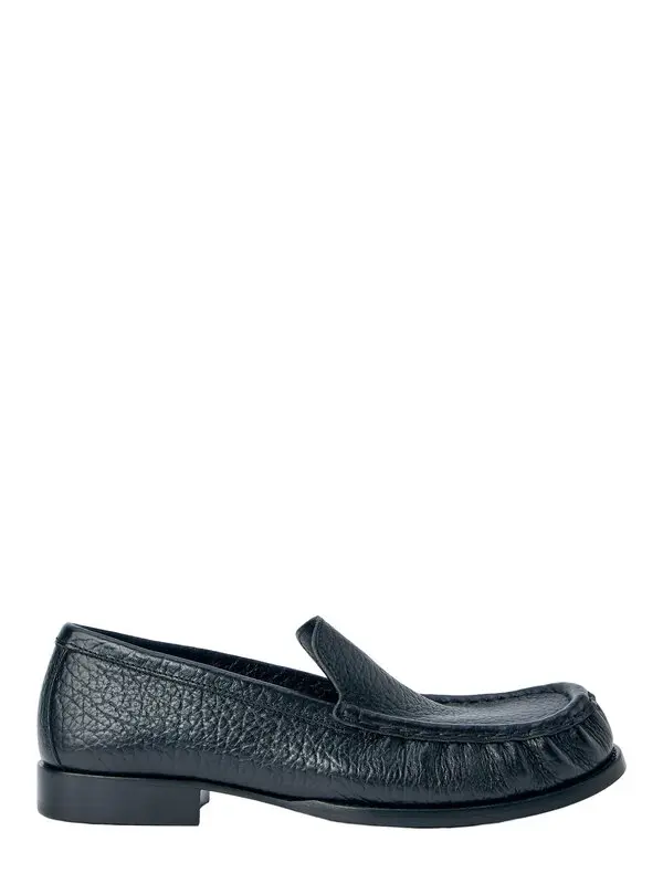 Dries Van Noten Textured Leather Loafers - Black
