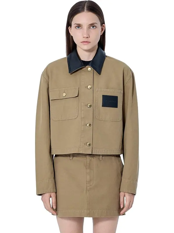Balenciaga Cropped Workwear Jacket - Cream