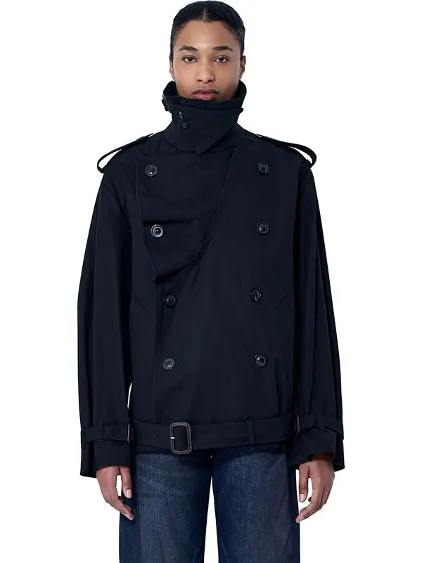 MAISON MARGIELA Double-breasted High-collar Jacket - Black