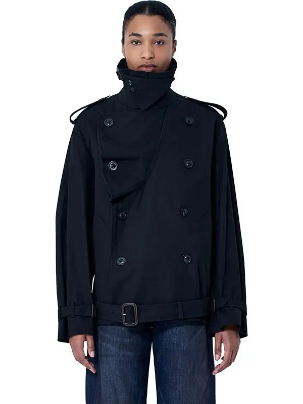 MAISON MARGIELA Double-breasted High-collar Jacket - Black