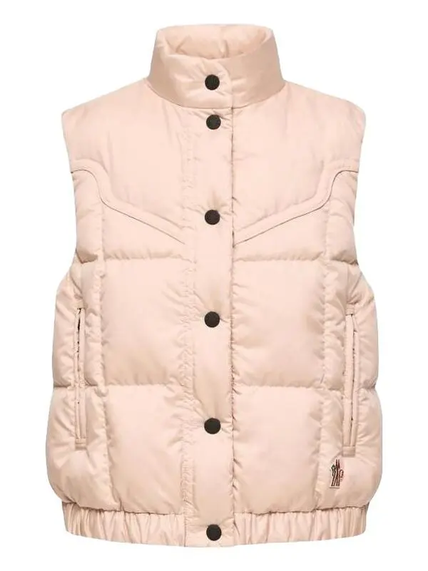 Moncler Doucy Square-quilted Down Vest - Pink