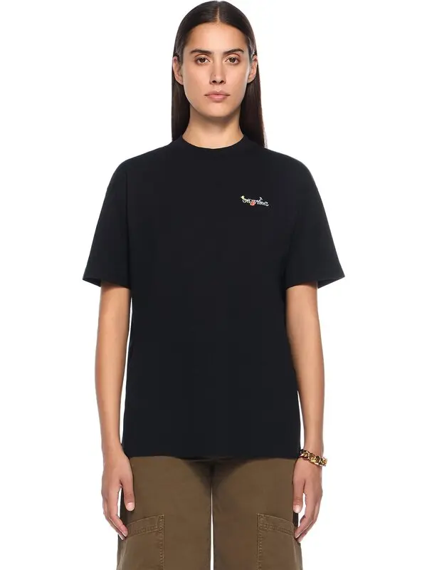Off-White Arrow Glass Flower Regular Logo T-shirt - Black