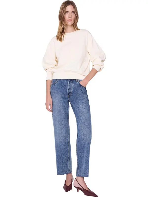 ANINE BING Harry Shrunken Signet Sweatshirt - Ecru
