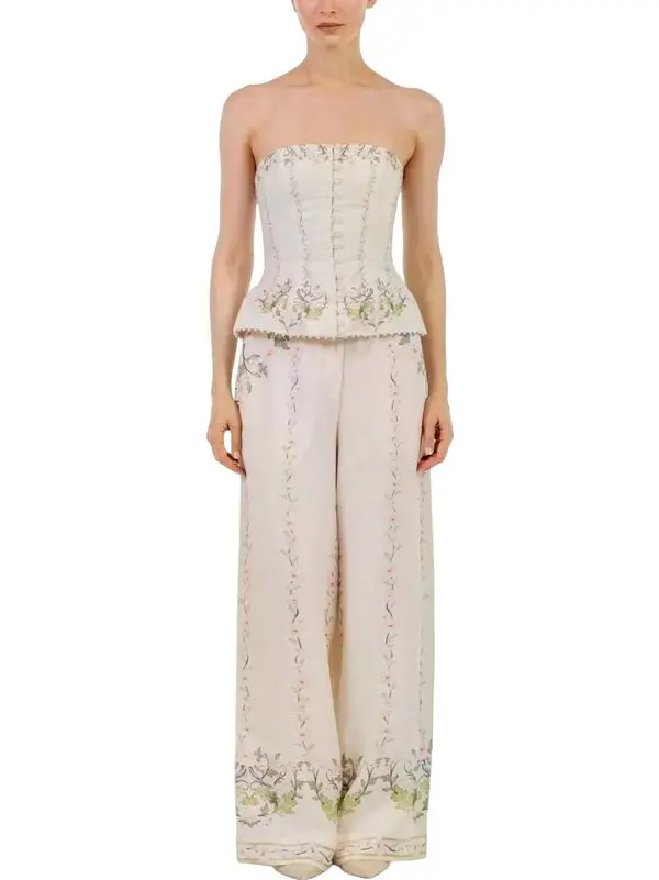 Agua Bendita Tota Anhelo Floral-print Palazzo Pants - Neutrals
