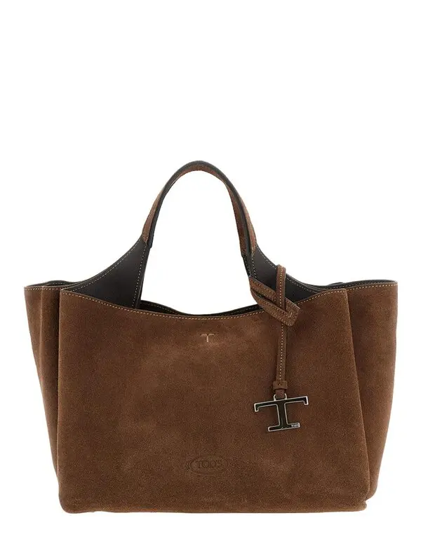 TOD'S Borsa Apa 2 Manici Mini Suede - Marrone