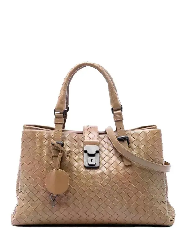 Bottega Veneta 2012-2026 Small Nappa Intrecciato Roma Satchel - Brown