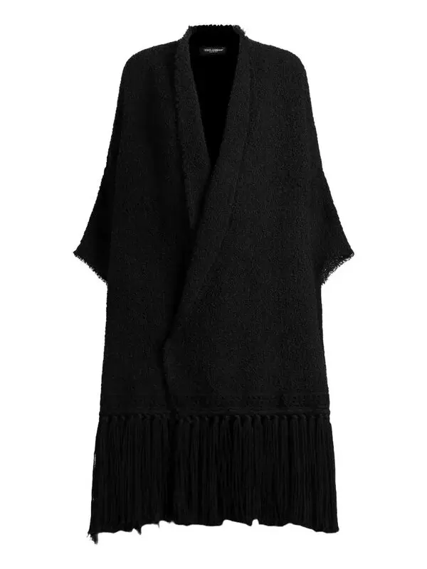 Dolce & Gabbana Fringed-edge Cape - Black