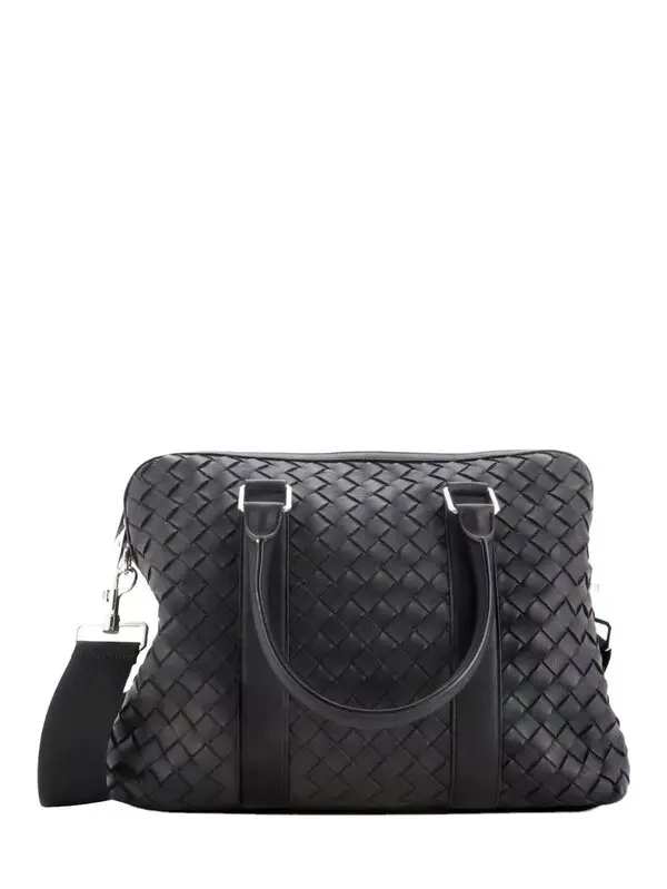 Bottega Veneta Convertible Zip Briefcase Intrecciato Nappa Medium Business Bag - Black