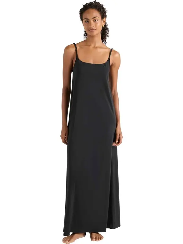 Hunza G Twisty Strap Long Dress - Black