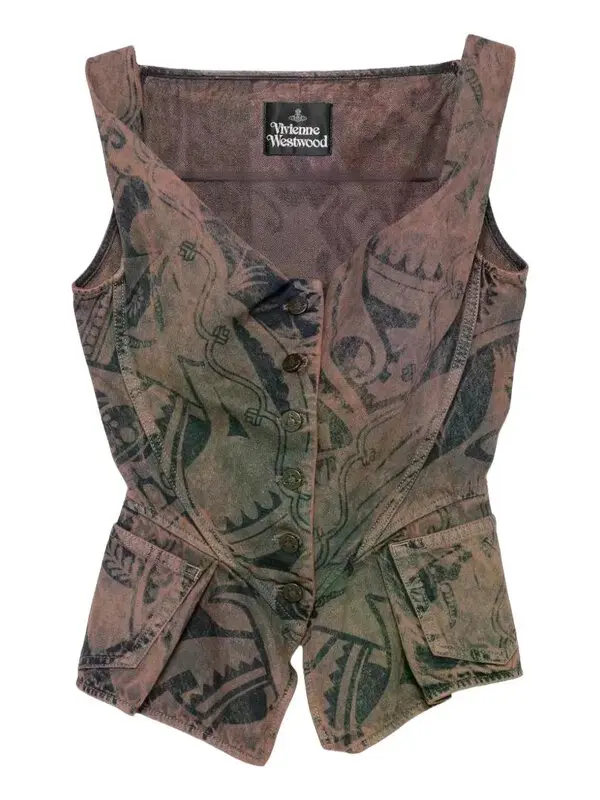 VIVIENNE WESTWOOD Monday Bizarre-print Top - Brown