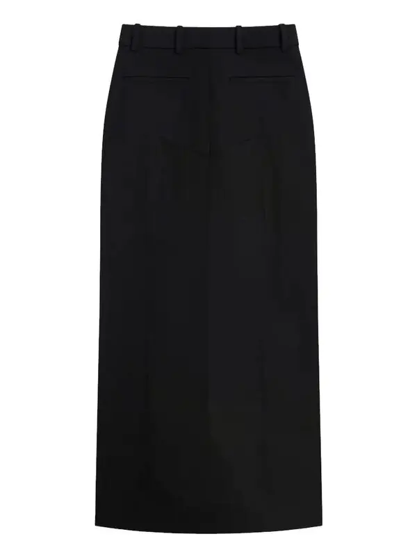 Givenchy Slashed Midi Skirt In Wool - Black