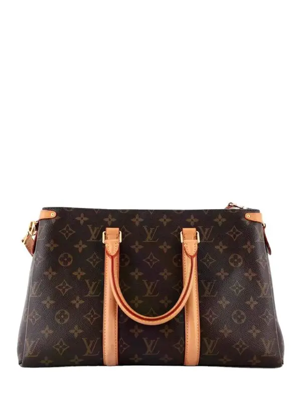 LOUIS VUITTON Soufflot Monogram Canvas With Leather Mm Tote Bag - Brown