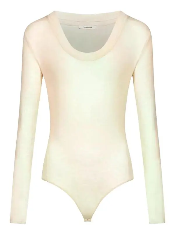 ENTIRE STUDIOS Scoop-neck Long-sleeve Bodysuit - Neutrals