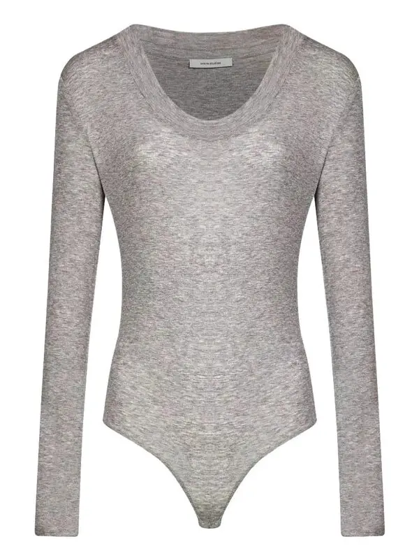 ENTIRE STUDIOS Scoop-neck Long-sleeve Bodysuit - Grey