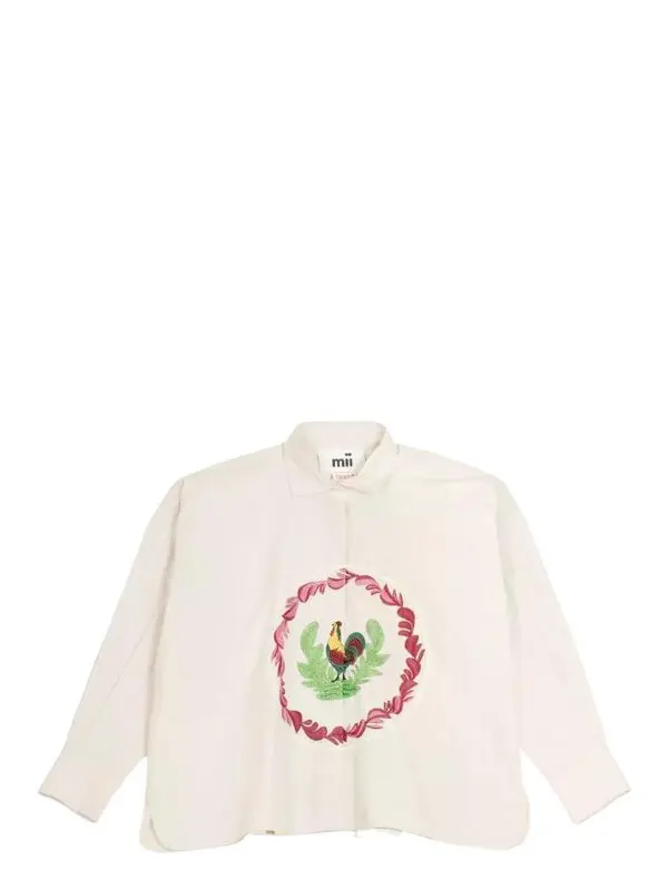 MII Greta Embroidered Cotton Shirt - Neutrals