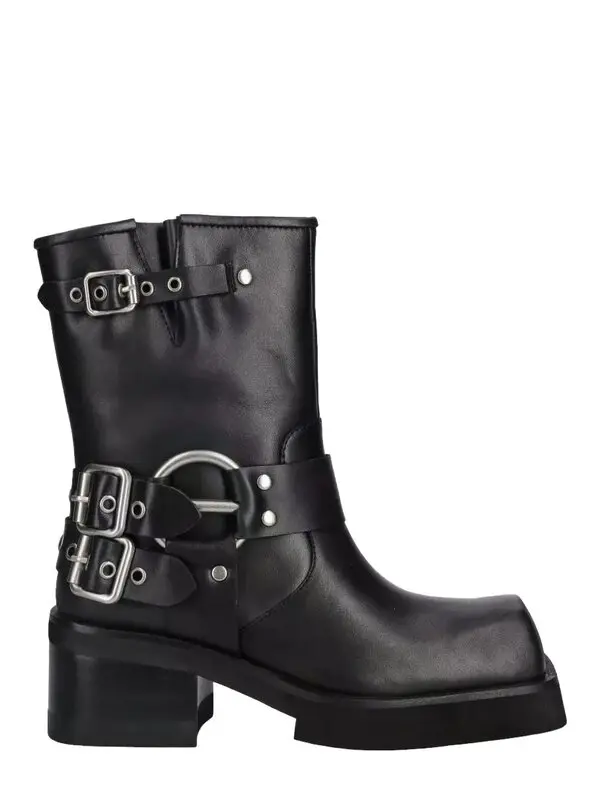 Jeffrey Campbell Stubborn Buckled Square-toe Boots - Black