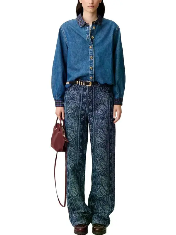Claudie Pierlot Cotton Denim Shirt - Blue