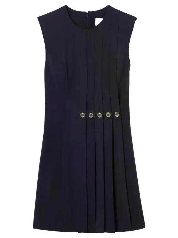 Claudie Pierlot Pleated Button-detail Dress - Blue