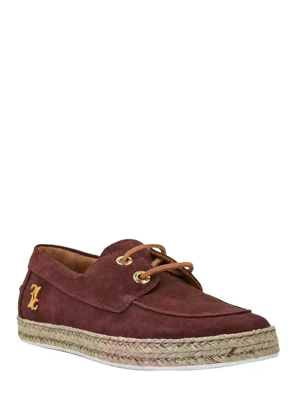 BILLIONAIRE Suede Raffia-trim Loafers - Red
