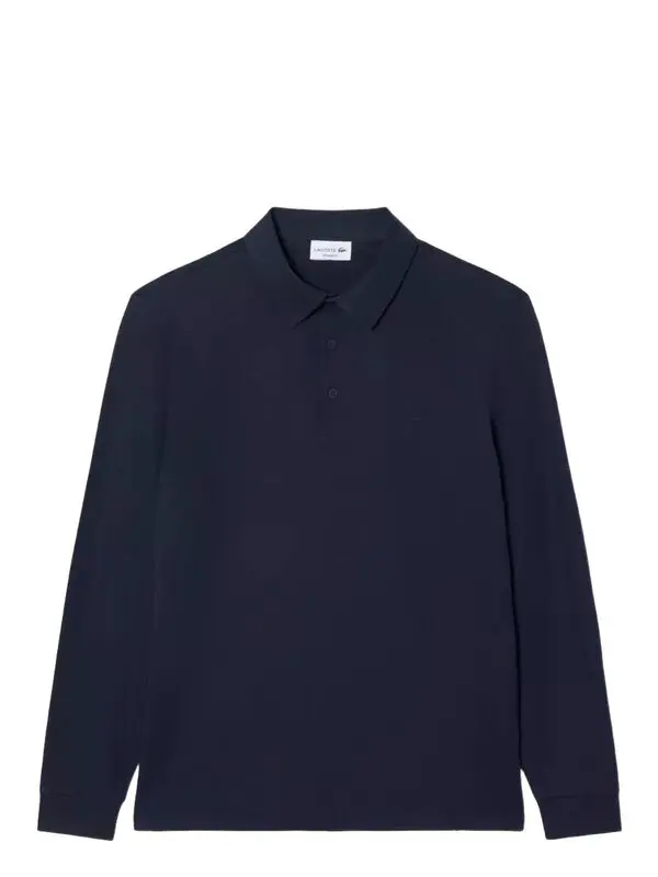 Lacoste Logo-patch Long-sleeve Polo Shirt - Blue