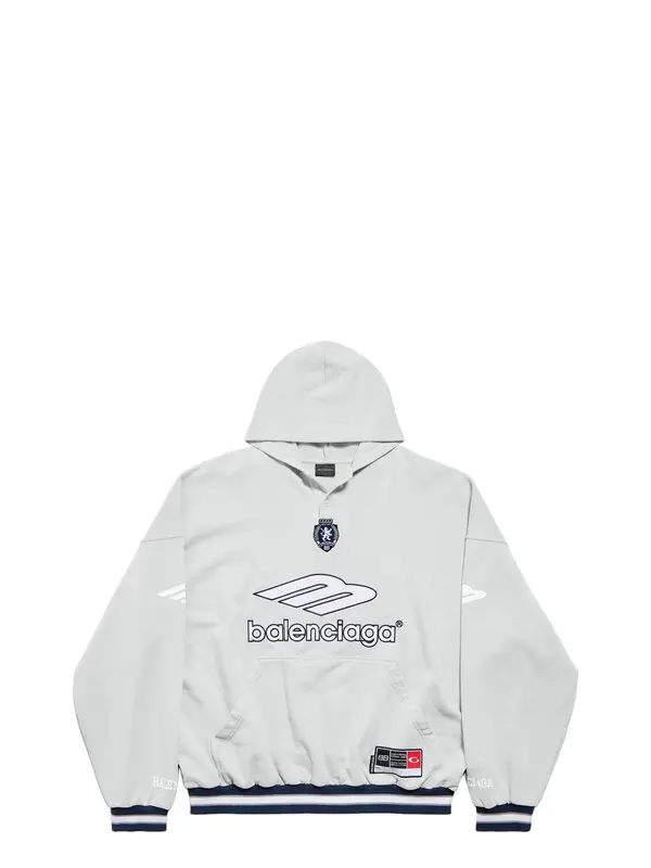 Balenciaga 3b Football Polo Hoodie - Grey