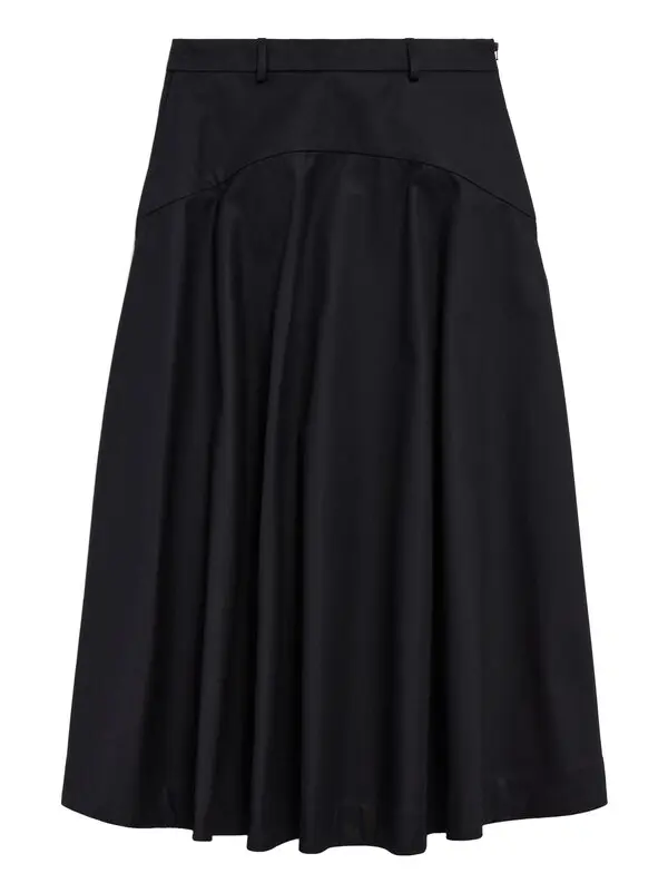 Balenciaga A-line Cotton Skirt - Black
