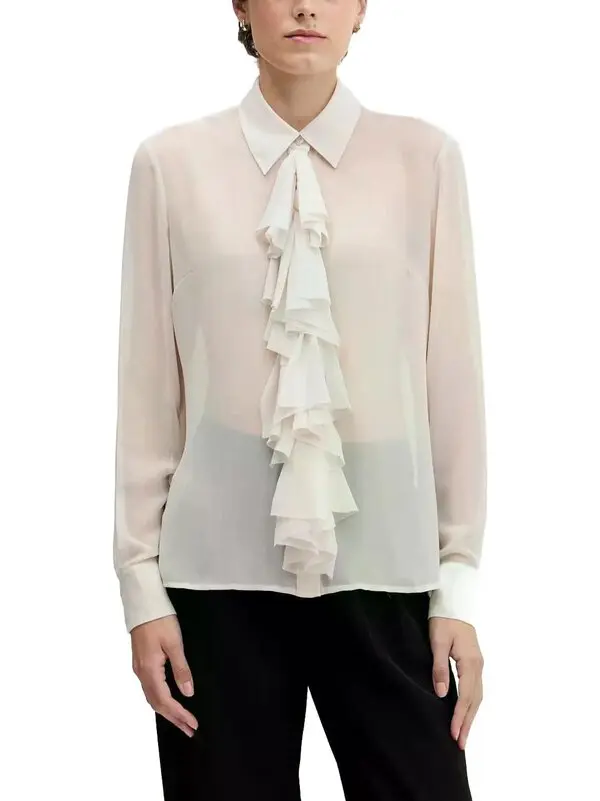 Sisley Ruffled Long-sleeve Shirt - Neutrals