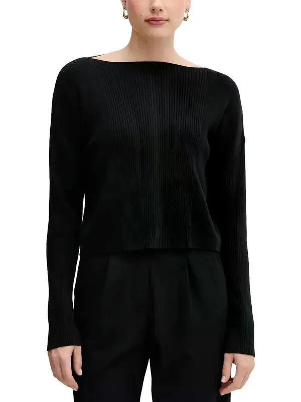 Sisley Ribbed Knit Sweater - Black