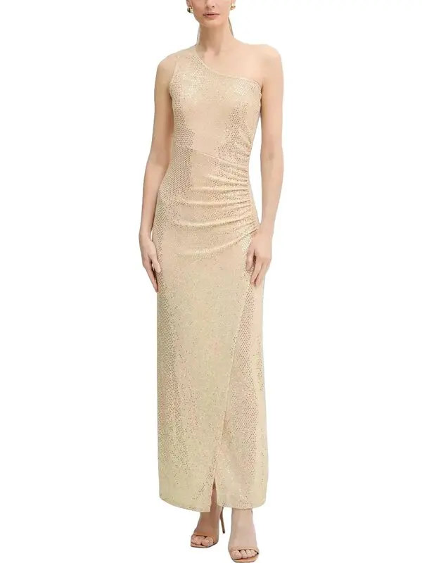 MORGAN One-shoulder Sequin-embellished Maxi Dress - Neutrals