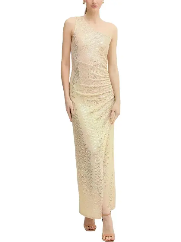 MORGAN One-shoulder Sequin-embellished Maxi Dress - Neutrals