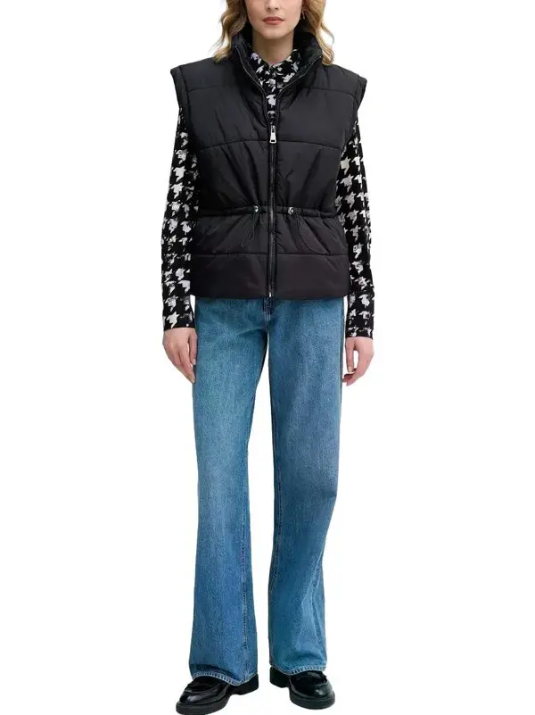 Sisley Houndstooth Buttoned Shirt - Black
