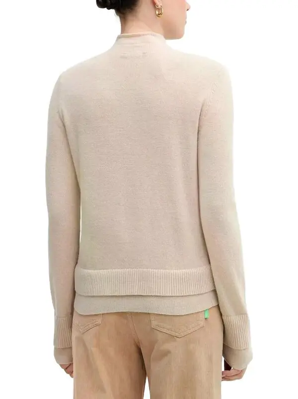 Sisley Ribbed High-neck Sweater - Neutrals