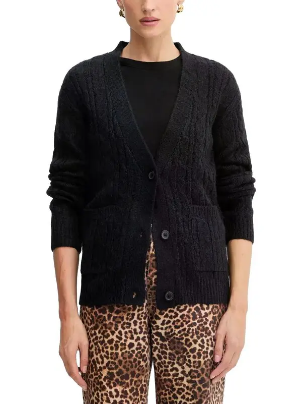SILVIAN HEACH Valbuena Cable-knit Button Cardigan - Black