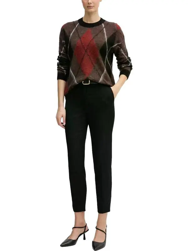 Sisley Argyle Knitted Sweater - Brown