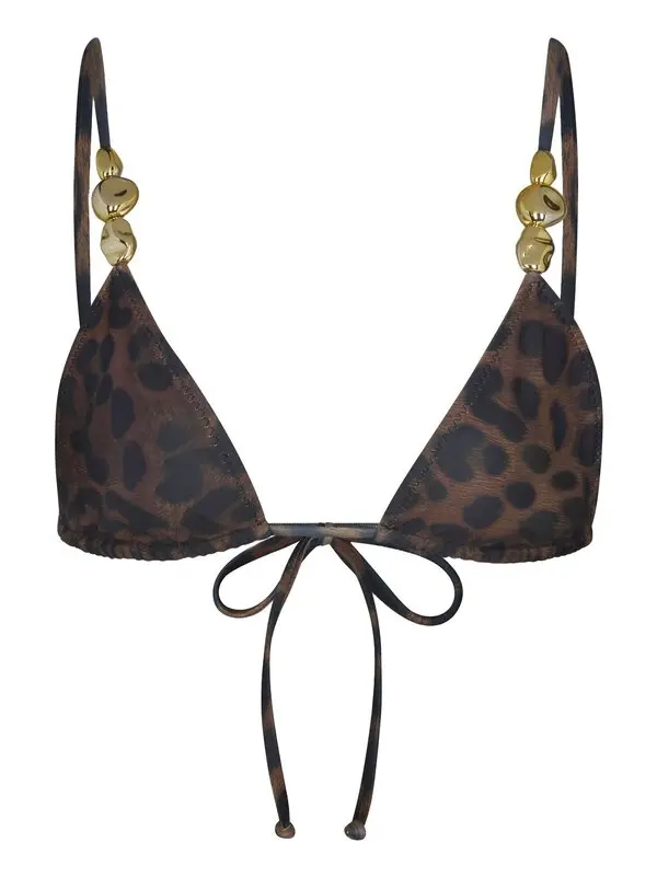SAME Stone Strap Triangle Top - Cheetah
