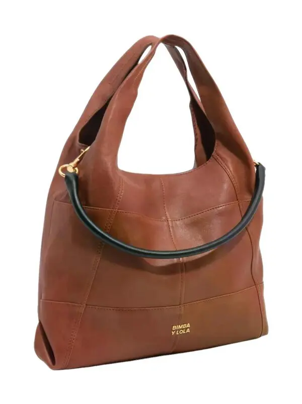 Bimba Y Lola Medium Leather Paper Bag - Brown
