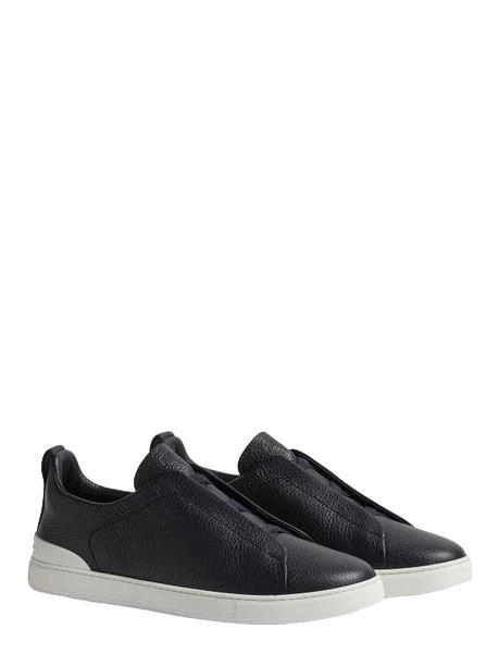 Zegna Triple Stitch™ Leather Slip-on Sneaker - Navy