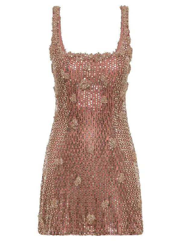 Rachel Gilbert Solana Mini Dress - Rose Gold