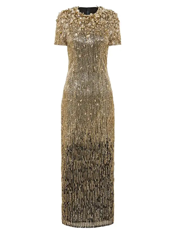 Rachel Gilbert Kala Maxi Dress - Gold