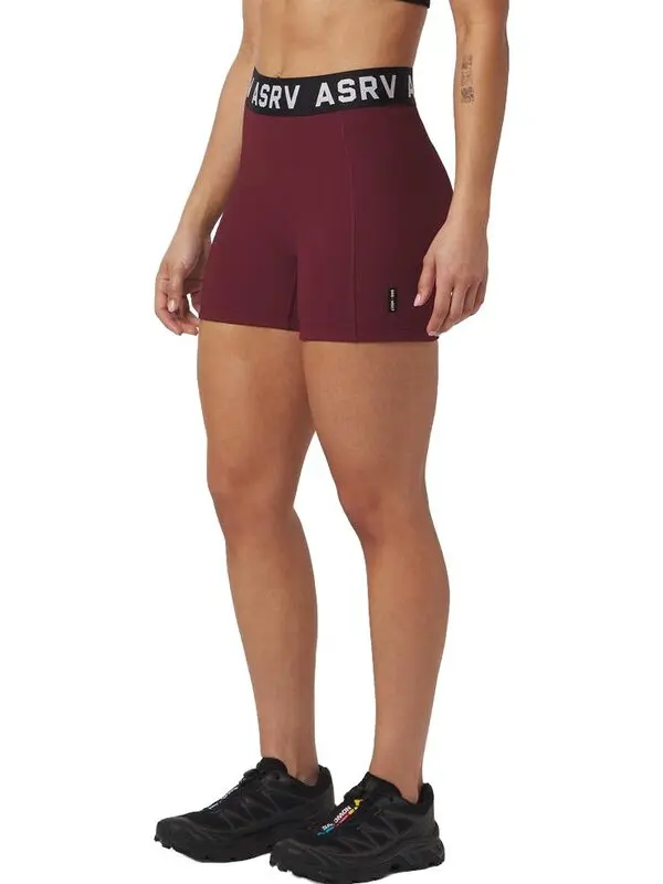 ASRV Lycra Ribbed Short - Crimson