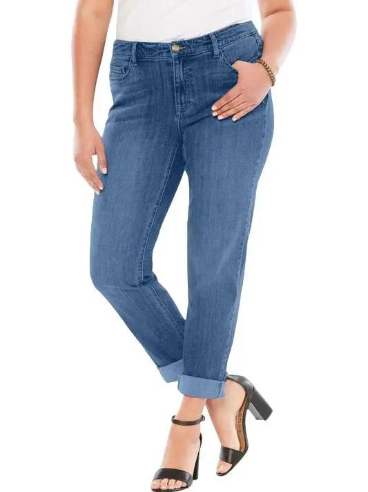 Roaman's 7 Boyfriend Jean - Medium Stonewash