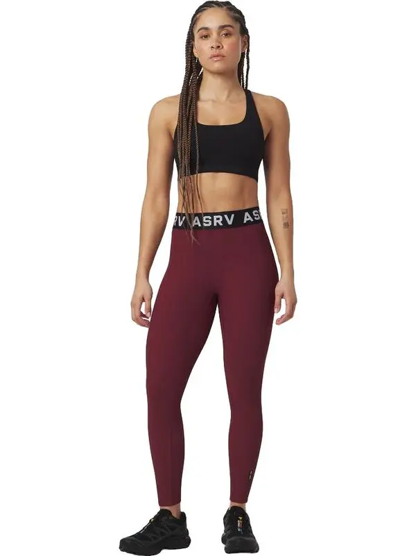 ASRV Lycra Ribbed Legging - Crimson