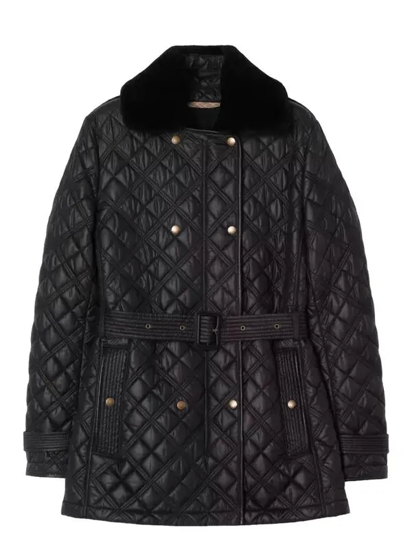 Burberry Quilted Nylon Rosedale Coat - Black