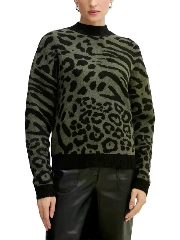 MORGAN Animal-print Sweater - Green