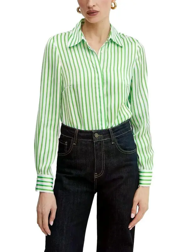 MORGAN Striped Crystal-embellished Shirt - White